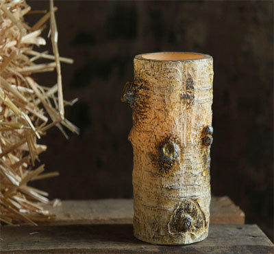 Remote Ready Amazing Flameless Candle Birch Bark Triple Timer