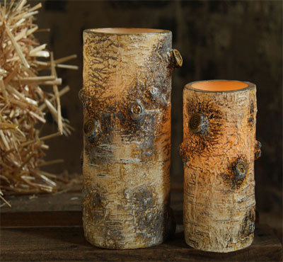 Remote Ready Amazing Flameless Candle Birch Bark Triple Timer