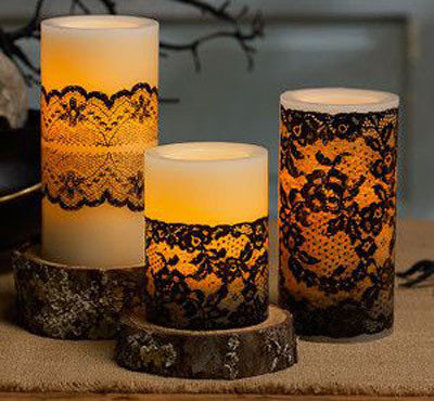 Real Wax Holiday Decor Yellow Flickering Led Candle/Halloween Led Candle With Printing