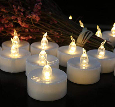 Battery Operated Flickering Warm White Flame Christmas Tealight Candle