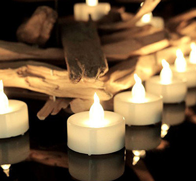 Battery Operated Flickering Warm White Flame Christmas Tealight Candle