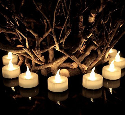 Battery Operated Flickering Warm White Flame Christmas Tealight Candle