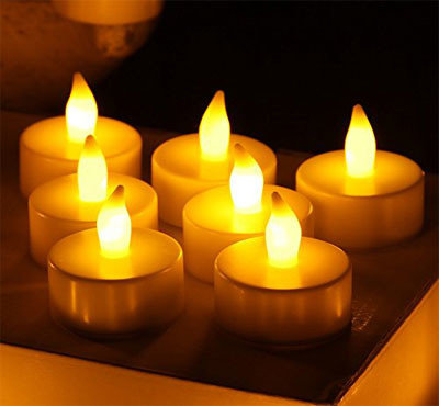 Battery Operated Flickering Warm Light Flameless Tealight Led Candle
