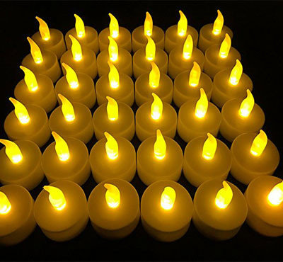 Battery Operated Flickering Warm Light Flameless Tealight Led Candle
