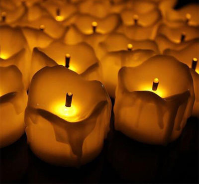Flameless Yellow Flicker Tear Wax Drop Candle Mini Battery Operated Tea Lights New Arrive Realistic Led Tea Light Candle