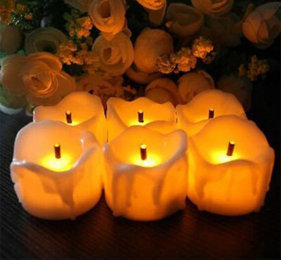 Flameless Yellow Flicker Tear Wax Drop Candle Mini Battery Operated Tea Lights New Arrive Realistic Led Tea Light Candle