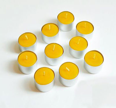 Bulk Pure Beeswax Tea Lights Candle In Aluminum Cup
