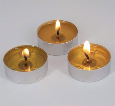 Bulk Pure Beeswax Tea Lights Candle In Aluminum Cup