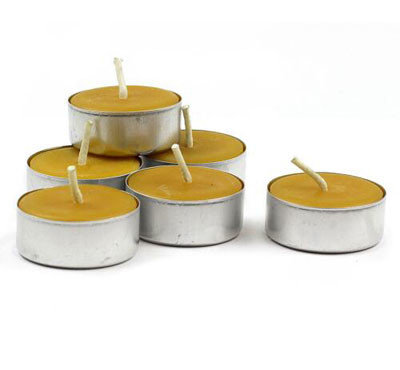 Bulk Pure Beeswax Tea Lights Candle In Aluminum Cup