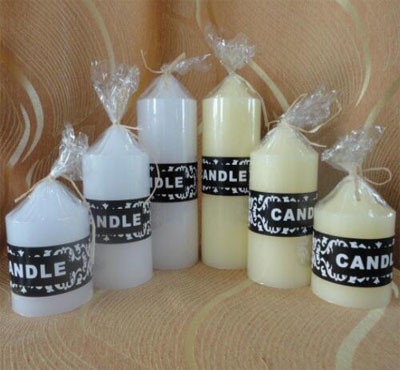 White Church Pillar Candles