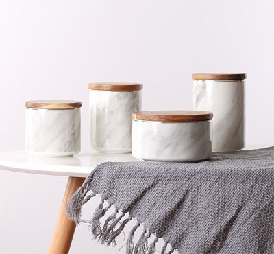 Scented Marble Print Ceramic Jar Candles DIY