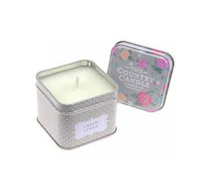 Personalised Hand Poured Scented Tin Candles In Square Tin Can