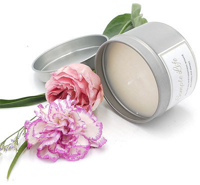 Scented Soy Wax Candles In Round Tin Can