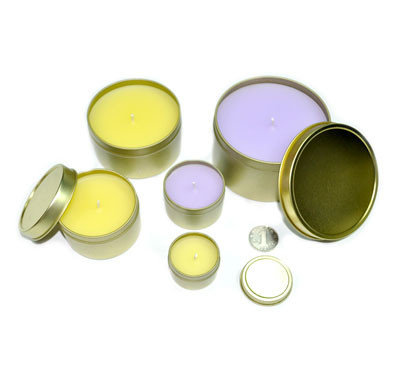Scented Soy Wax Candles In Round Tin Can