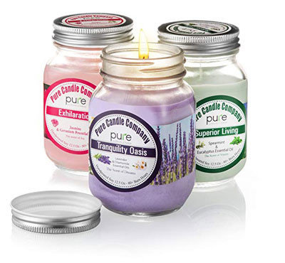 Scented Candles In Square Glass Jar