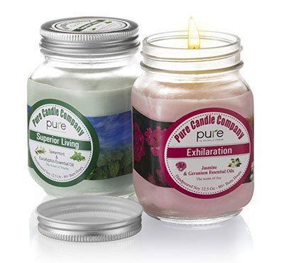 Scented Candles In Square Glass Jar