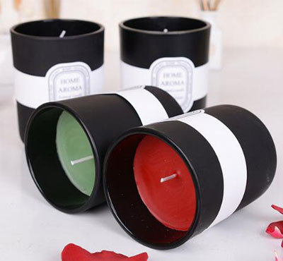 Personalised Black Glass Jar Soy Wax Candles Bulk