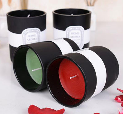 Personalised Black Glass Jar Soy Wax Candles Bulk