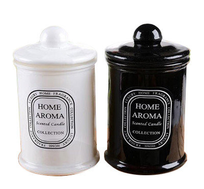 Small Black Sealed Cans Glass Jar Scented Soy Wax Candles Wholesale