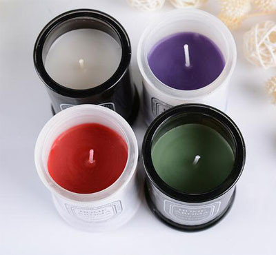Small Black Sealed Cans Glass Jar Scented Soy Wax Candles Wholesale