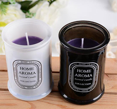 Small Black Sealed Cans Glass Jar Scented Soy Wax Candles Wholesale