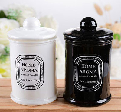 Small Black Sealed Cans Glass Jar Scented Soy Wax Candles Wholesale