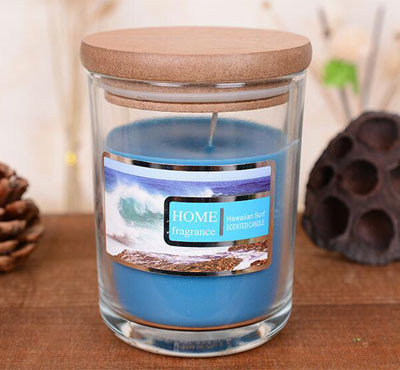SPA Flameless Scented Soy Wax Candles In Glass Jars With Wood Cover