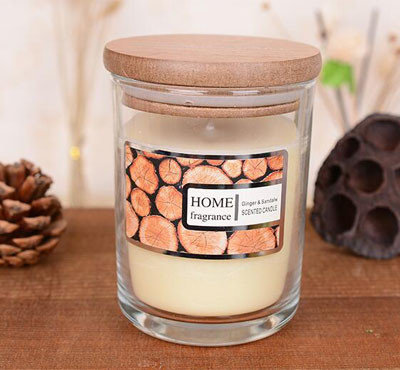 SPA Flameless Scented Soy Wax Candles In Glass Jars With Wood Cover