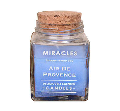 New Simple Style Scented Square Glass Jar Candles With Wood Cover