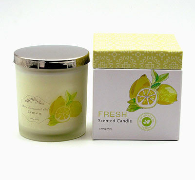 Scented Frosted Glass Jar Candles With Iron Cover Custom Pattern