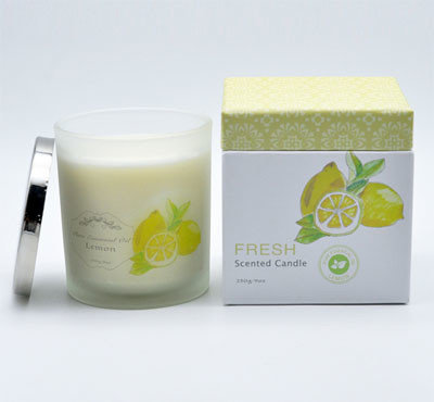 Scented Frosted Glass Jar Candles With Iron Cover Custom Pattern