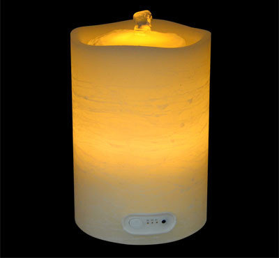 Wave Top Flameless LED Candle Fountain With Timer Button