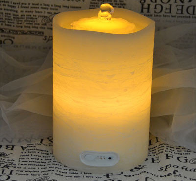Wave Top Flameless LED Candle Fountain With Timer Button