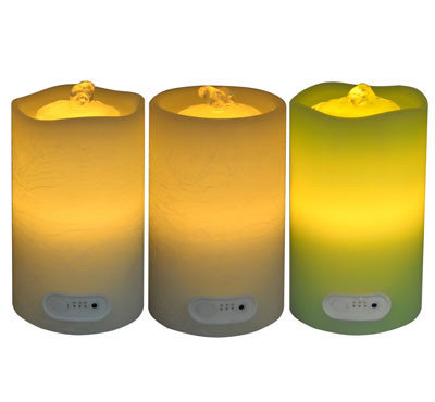Wave Top Flameless Candle Fountain With Timer Button