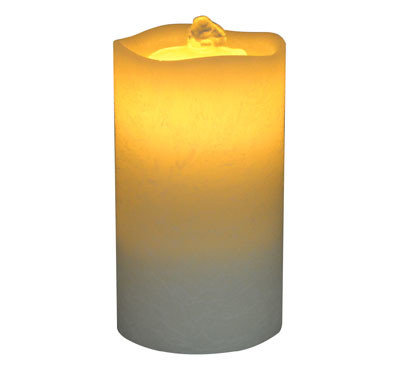 Rechargeable Wave Top Flameless LED Candle Fountain With 3D Battery