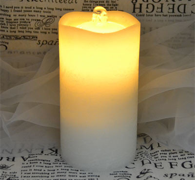 Rechargeable Wave Top Flameless LED Candle Fountain With 3D Battery