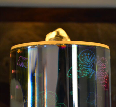 Rechargeable 3D Glass Butterfly Flameless LED Candle Fountain With 3D Battery