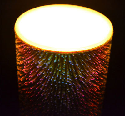 Rechargeable 3D Glass Fireworks Flameless Candle Fountain With 3D Battery