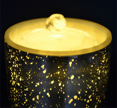 Rechargeable 3D Glass Spot Flameless Candle Fountain With 3D Battery