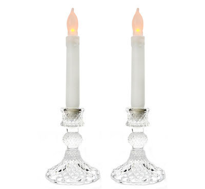 Ribbed Unique Mercury Glass Candlestick Holders