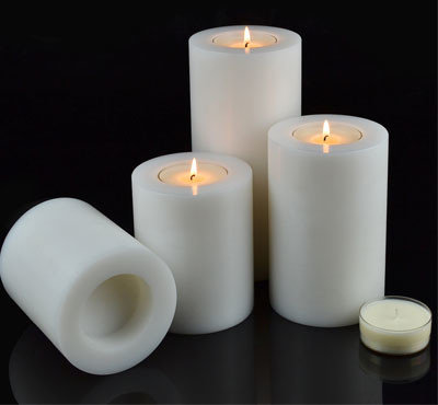 Plastic Modern White Artificial Tealight Candle Holder