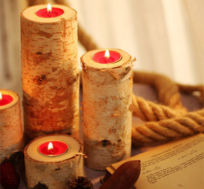 Birch Wooden Tealight Candle Holders