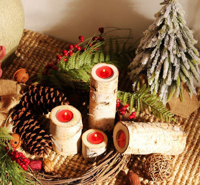 Birch Wooden Tealight Candle Holders
