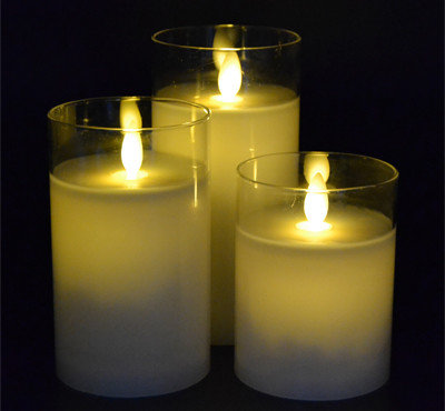 Moving Wick Glass Jar Led Candles