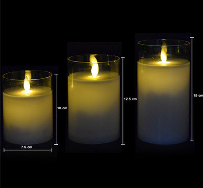 Moving Wick Glass Jar Led Candles