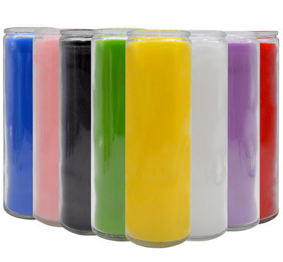 Solid Color Glass 7 Day Candles