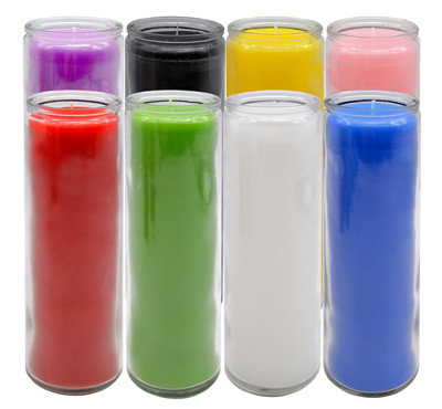 Solid Color Glass 7 Day Candles