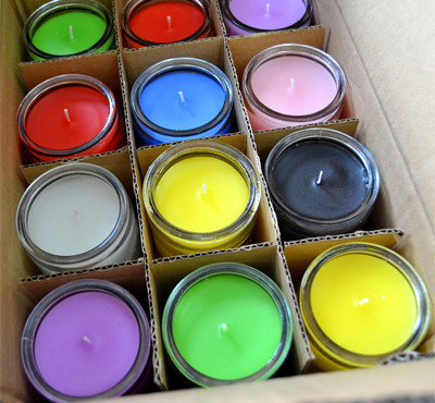 Solid Color Glass 7 Day Candles