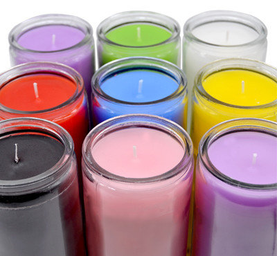 Solid Color Glass 7 Day Candles