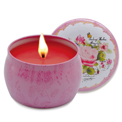 Hot European candle gift sets Custom retro patterns travel metal jar scented candle tin
